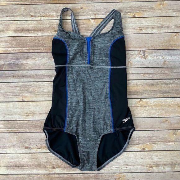 Speedo | Swim | Speedo Grey Racerback One Piece Swimsuit 8 | Poshmark